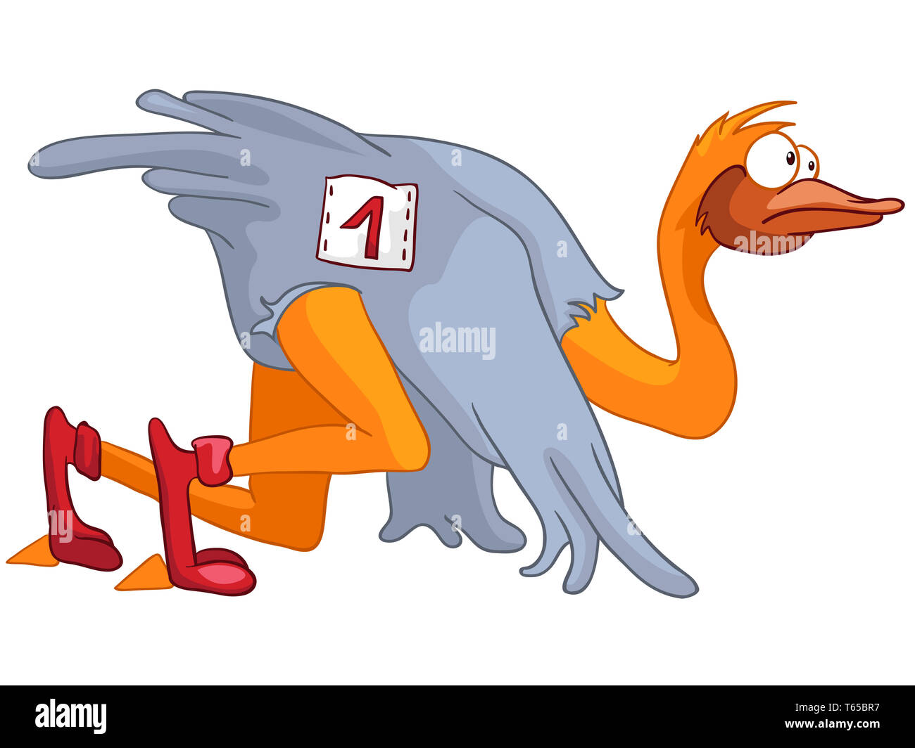 Cartoon Character Ostrich Stock Photo - Alamy