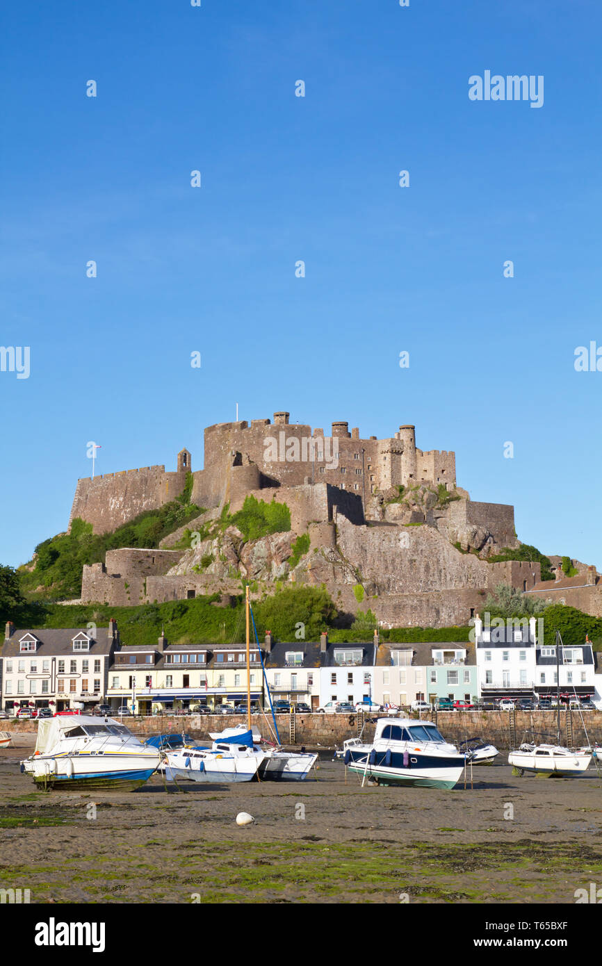 Mont Orgueil Castle in Gorey, Jersey, UK Stock Photo - Alamy