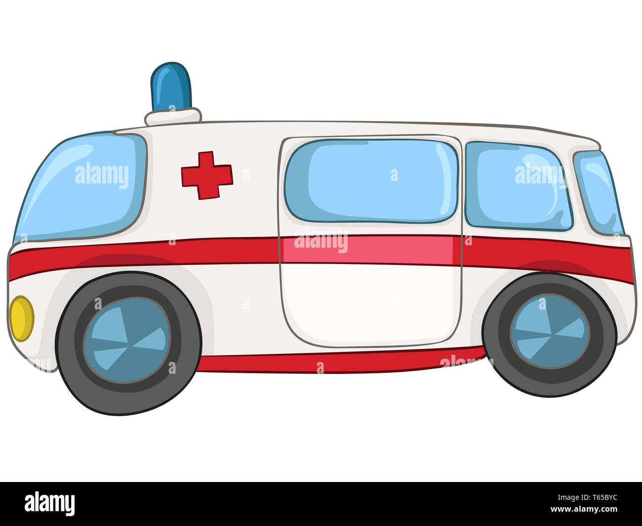 Cartoon Emergency Car Stock Photo - Alamy