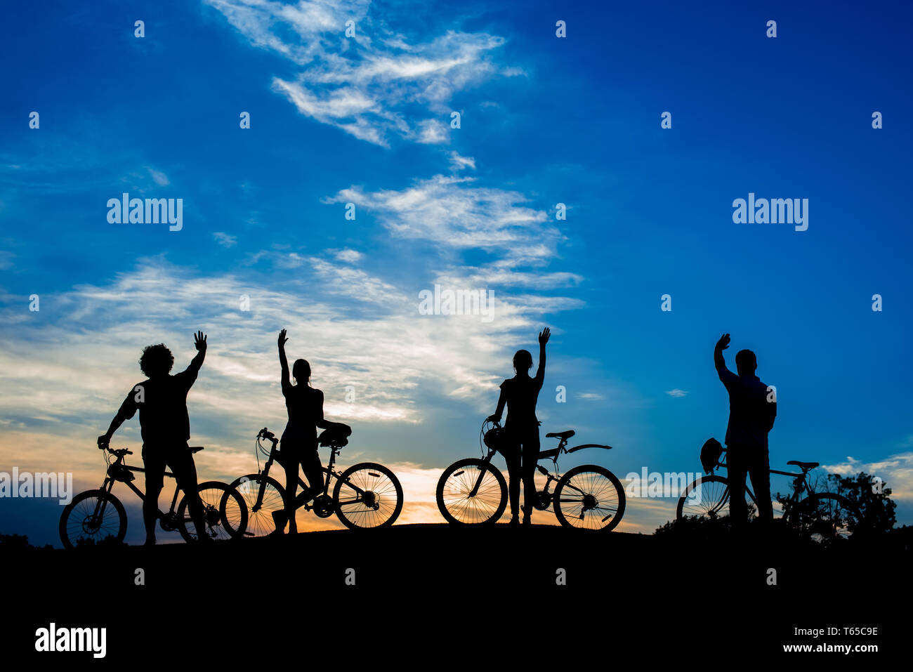 Waving biker hi-res stock photography and images - Alamy