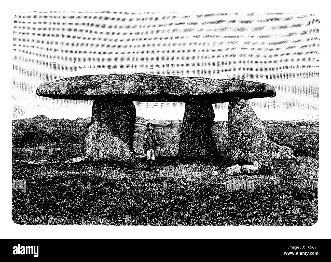 Cromlech Lanyon Quoit at Penzance. After a photograph by J. Frith ...