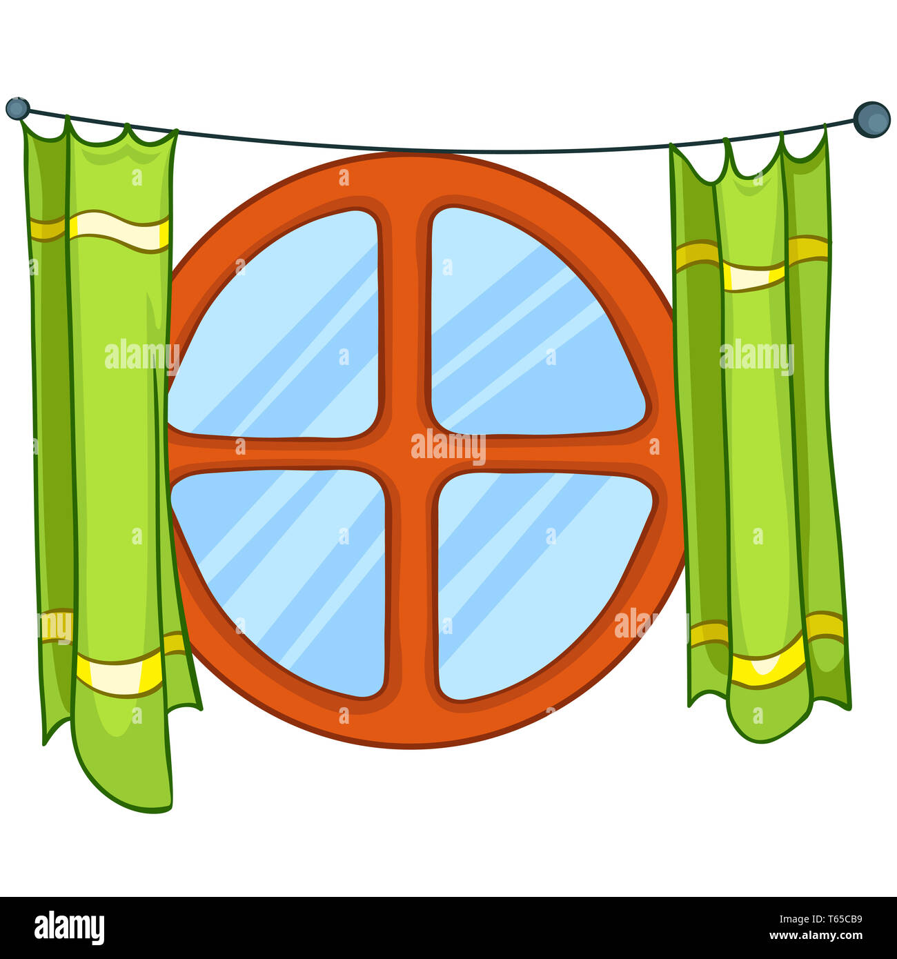 Cartoon Home Window Stock Photo - Alamy