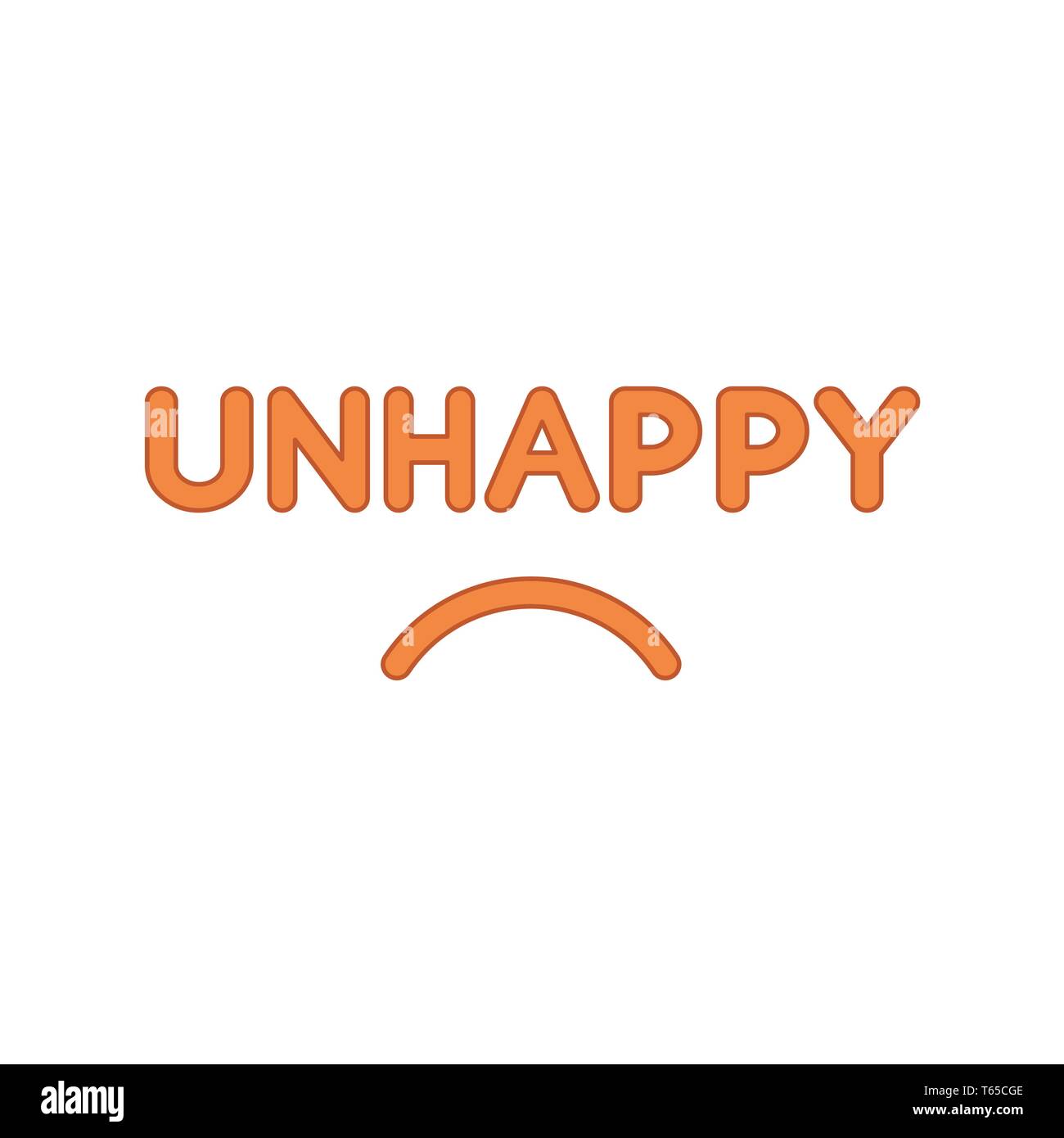 Flat design style vector illustration concept of unhappy text with ...