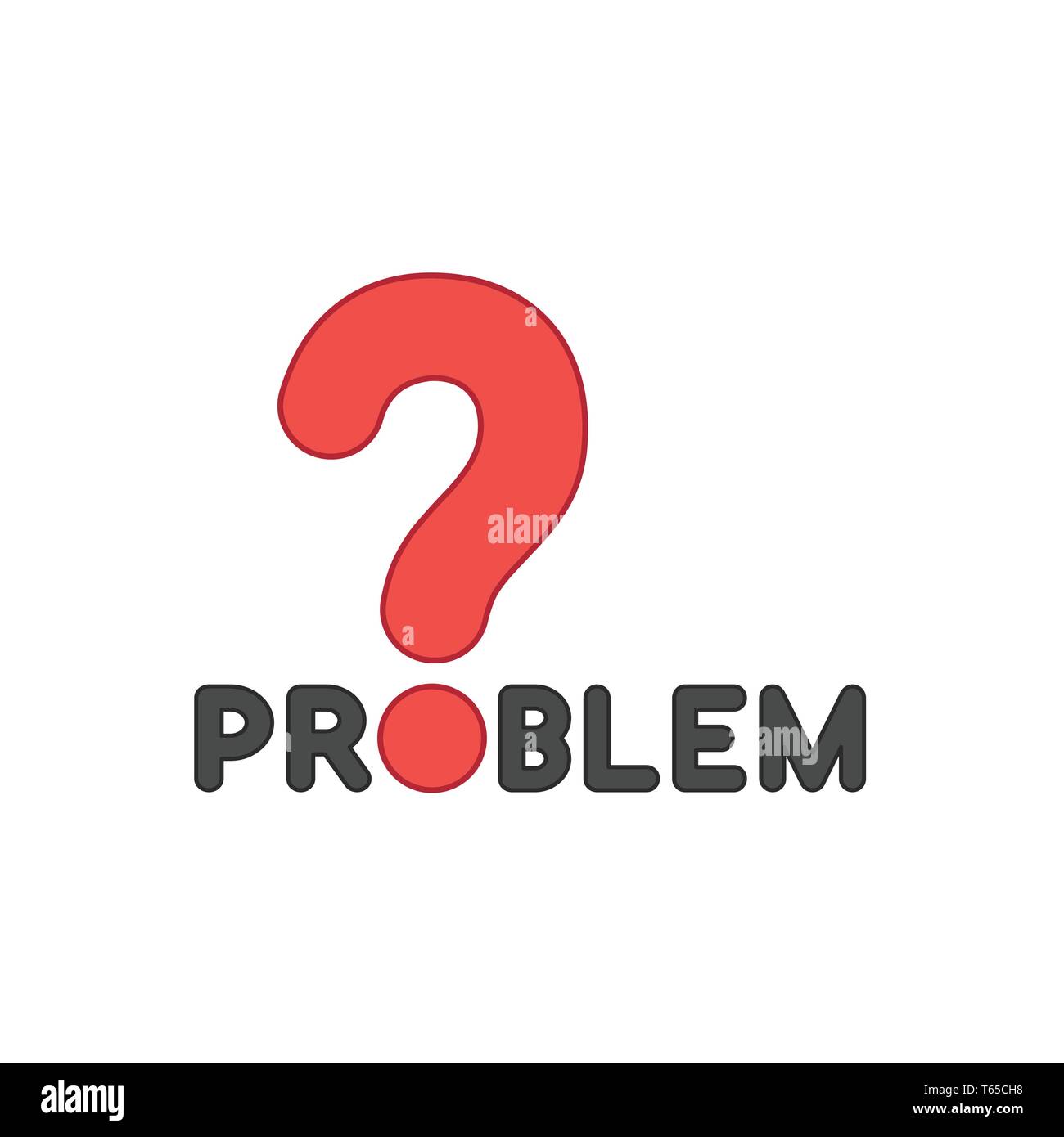 Flat design style vector illustration concept of problem text with ...
