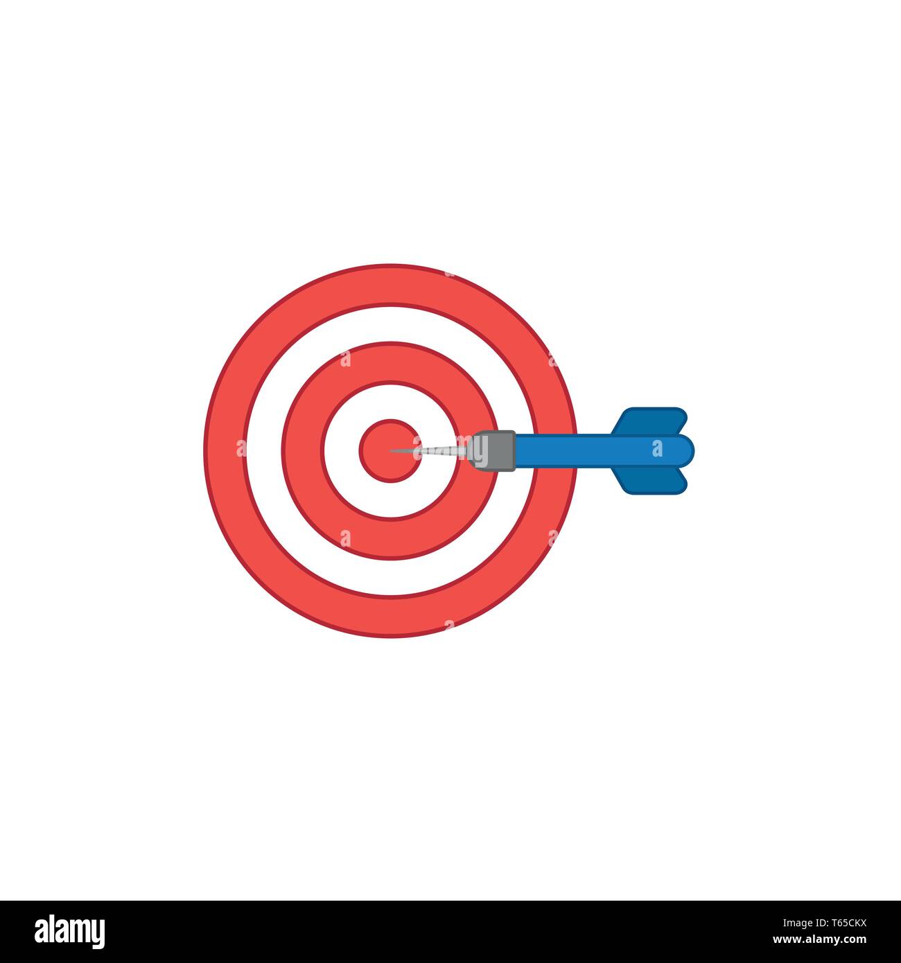 Flat design style vector illustration concept of bullseye with dart ...