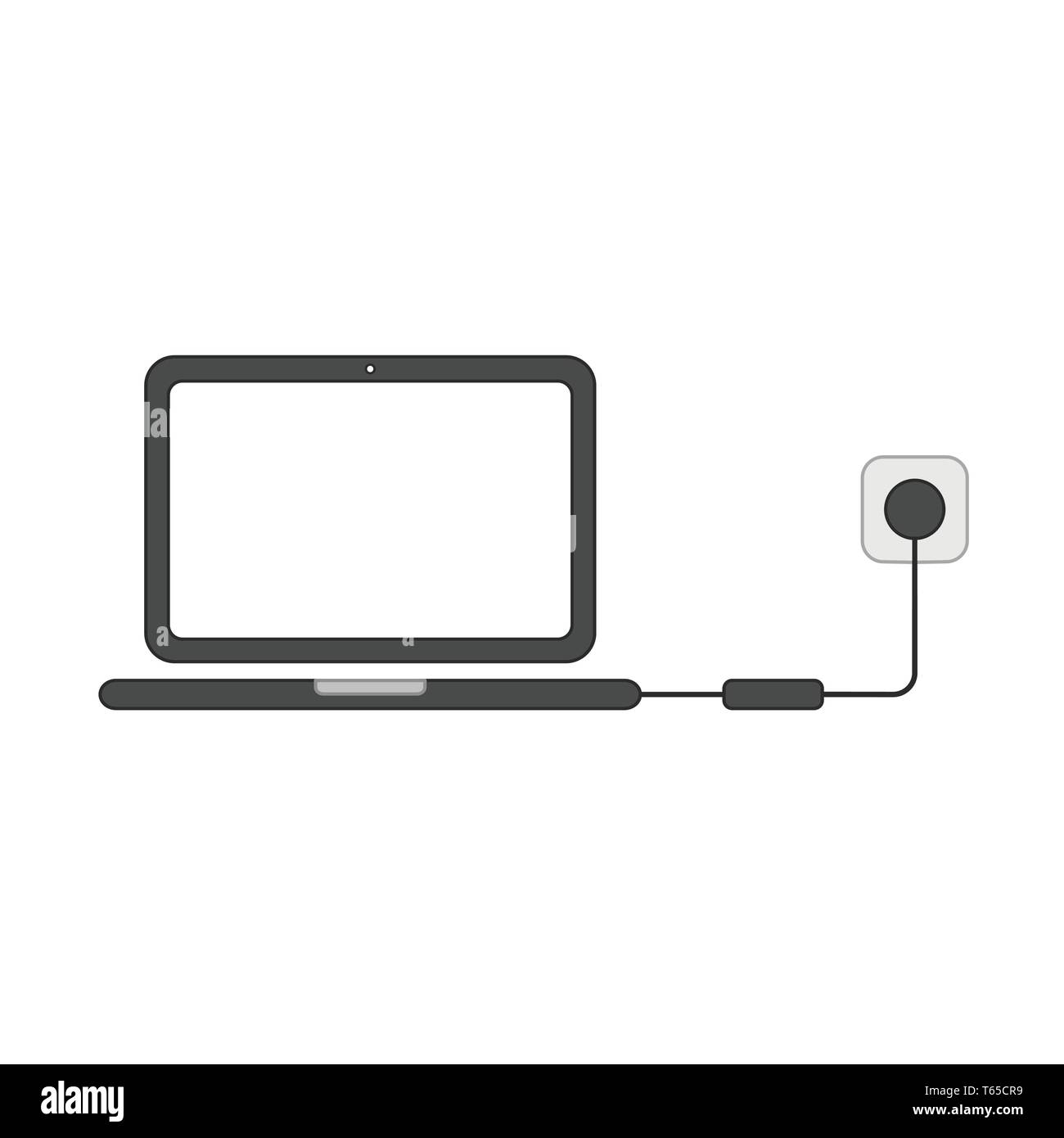 Flat design style vector illustration concept of laptop computer symbol ...