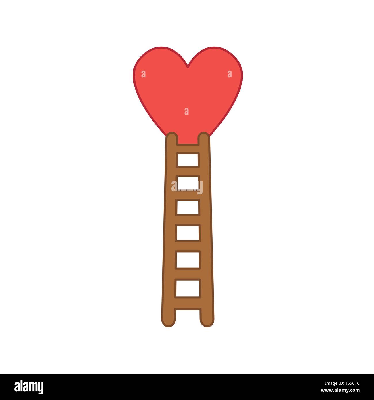 Flat design style vector illustration concept of climb to heart with ...
