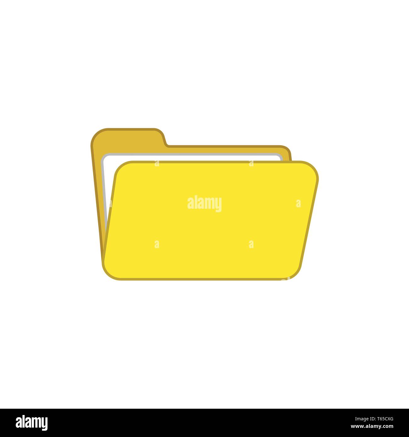 Flat design style vector illustration of open folder symbol icon on ...