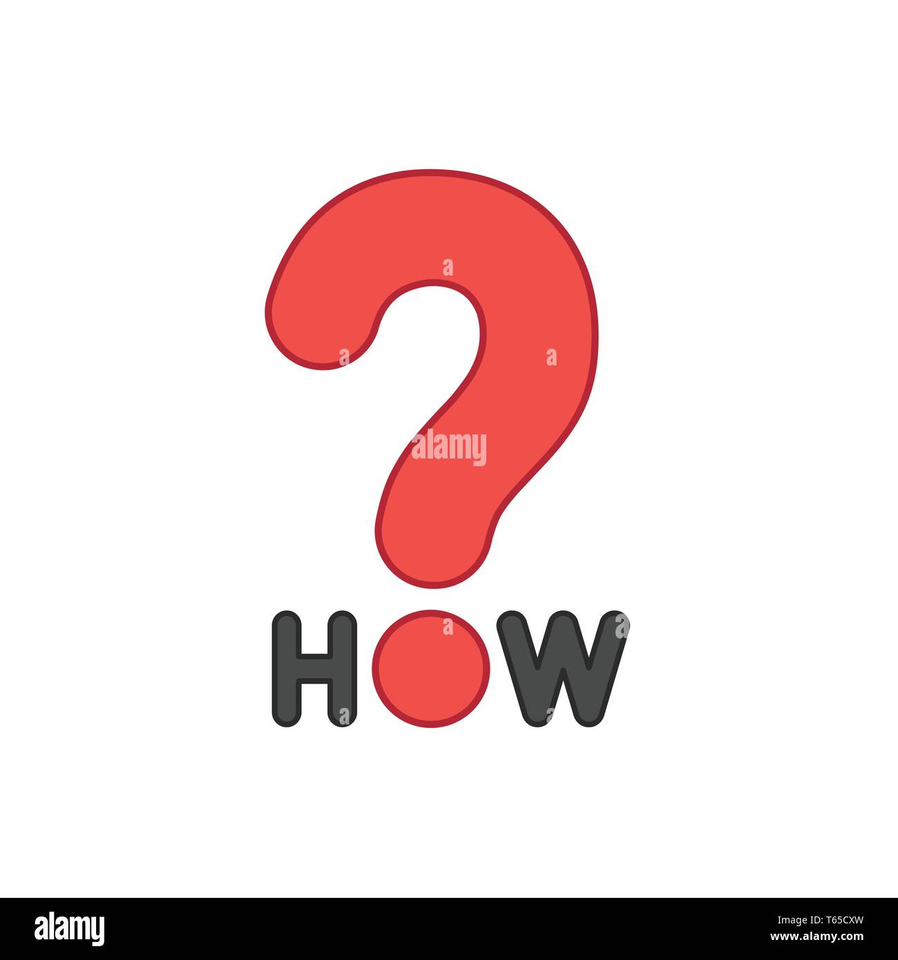 Flat design style vector illustration concept of how text with question ...