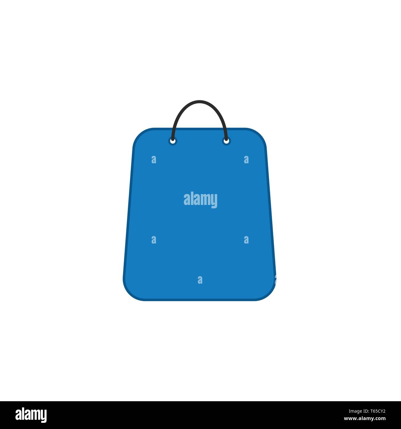 Flat design style vector illustration of shopping bag symbol icon on ...