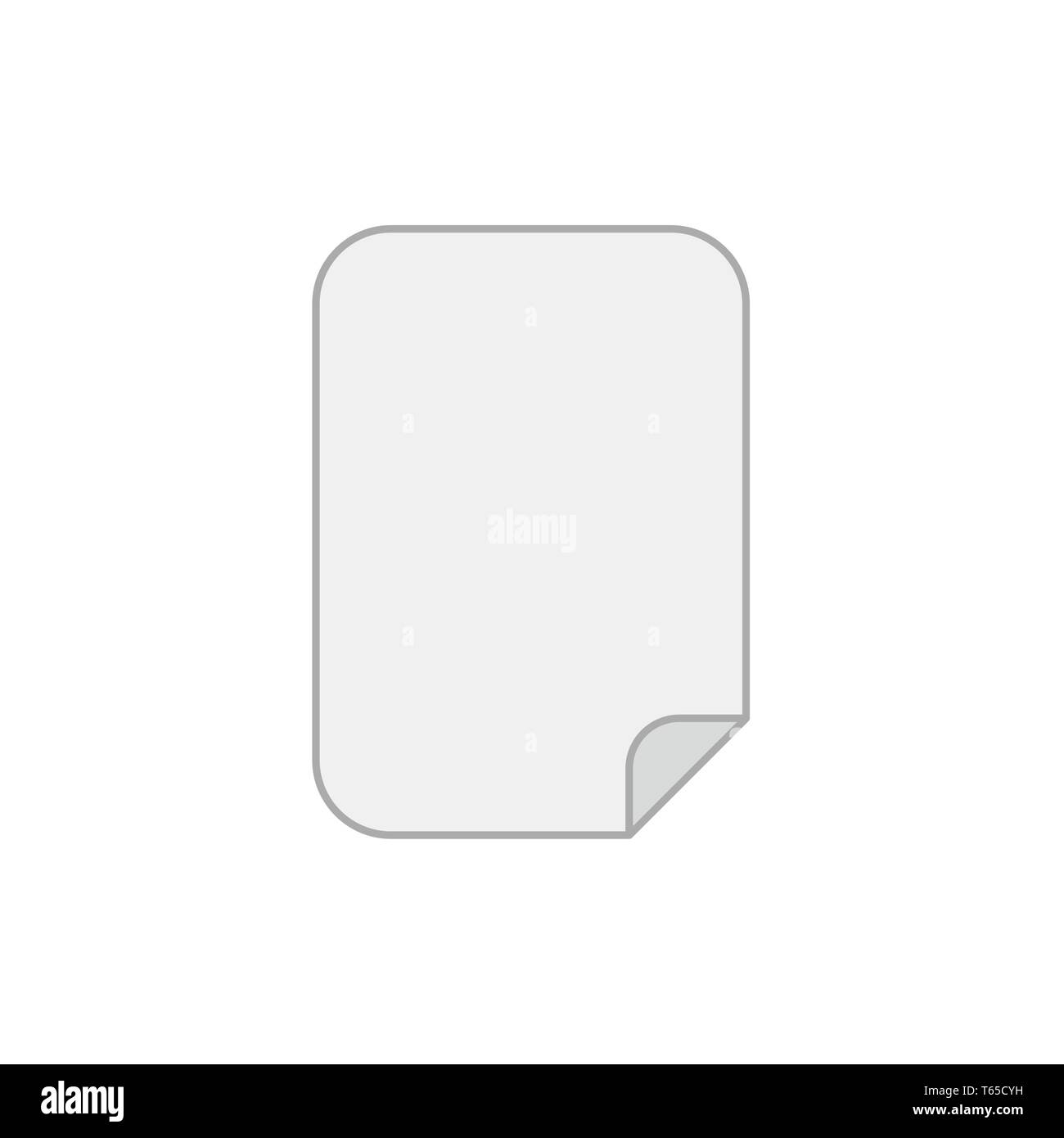 Flat design style vector illustration of blank paper symbol icon on ...