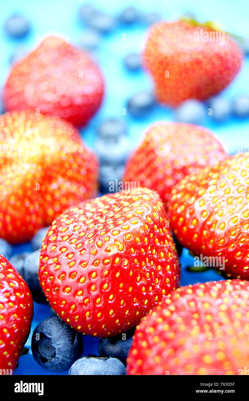 Strawberries and blueberries Stock Photo - Alamy