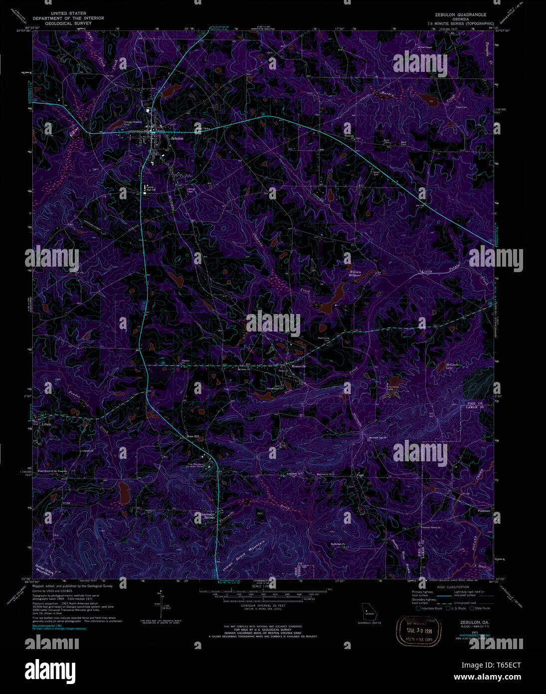 Zebulon georgia map hi-res stock photography and images - Alamy