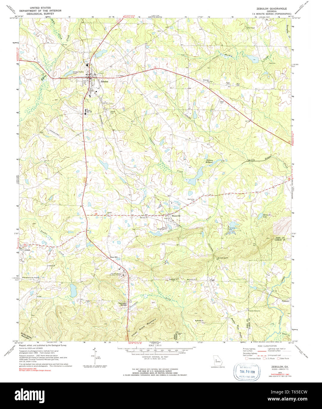 Zebulon georgia map hi-res stock photography and images - Alamy
