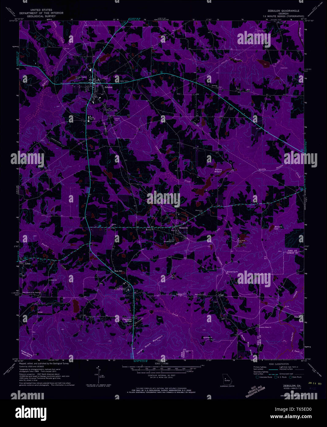 Zebulon georgia map hi-res stock photography and images - Alamy