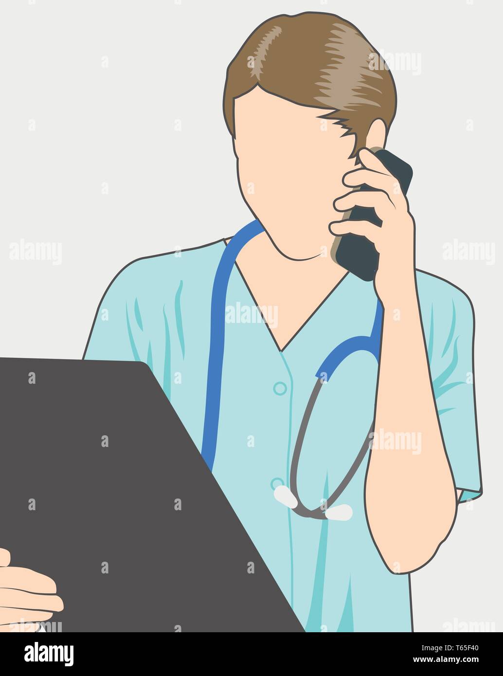 Healthcare center doctor nurse Stock Vector Images - Alamy