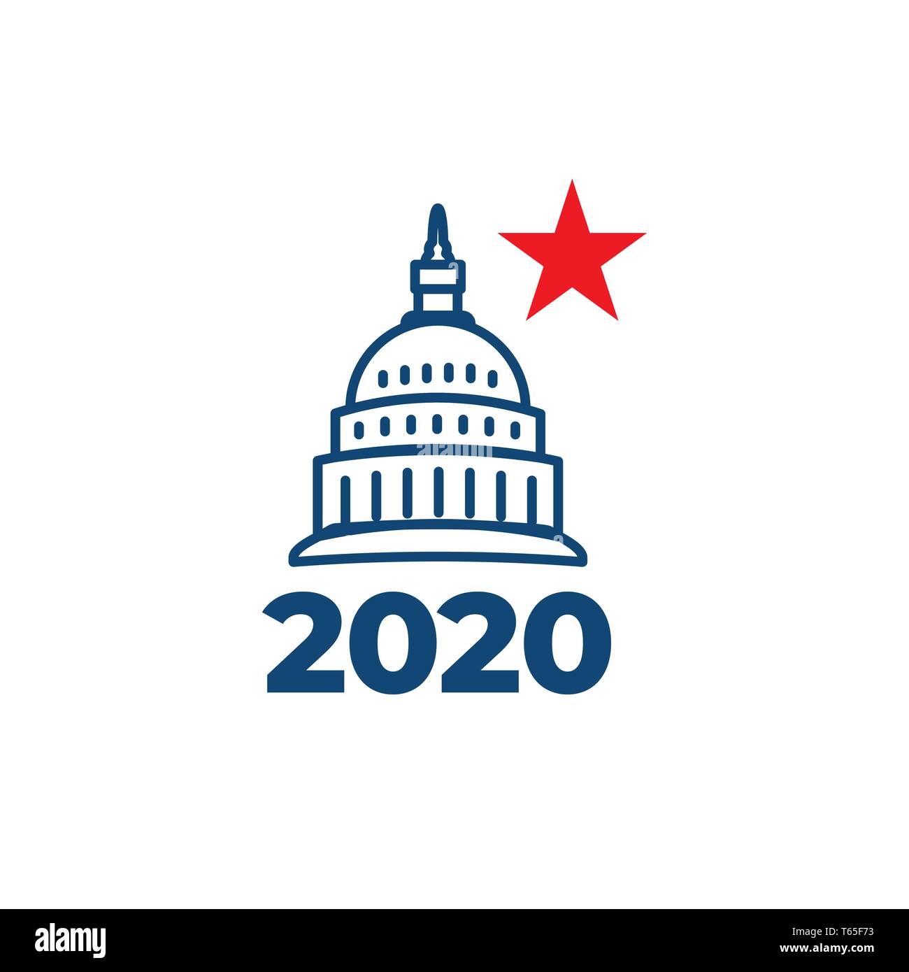 Voting 2020 Icon w Vote, Government, and Patriotic Symbolism and Colors ...
