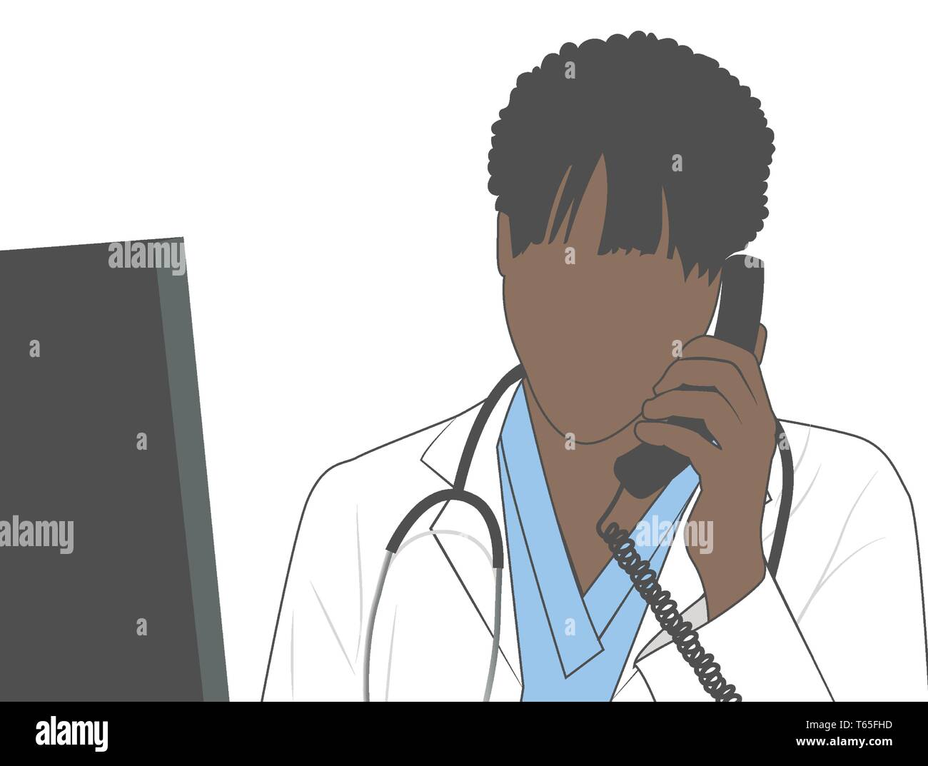 Doctor using stethoscope patient Stock Vector Images - Alamy