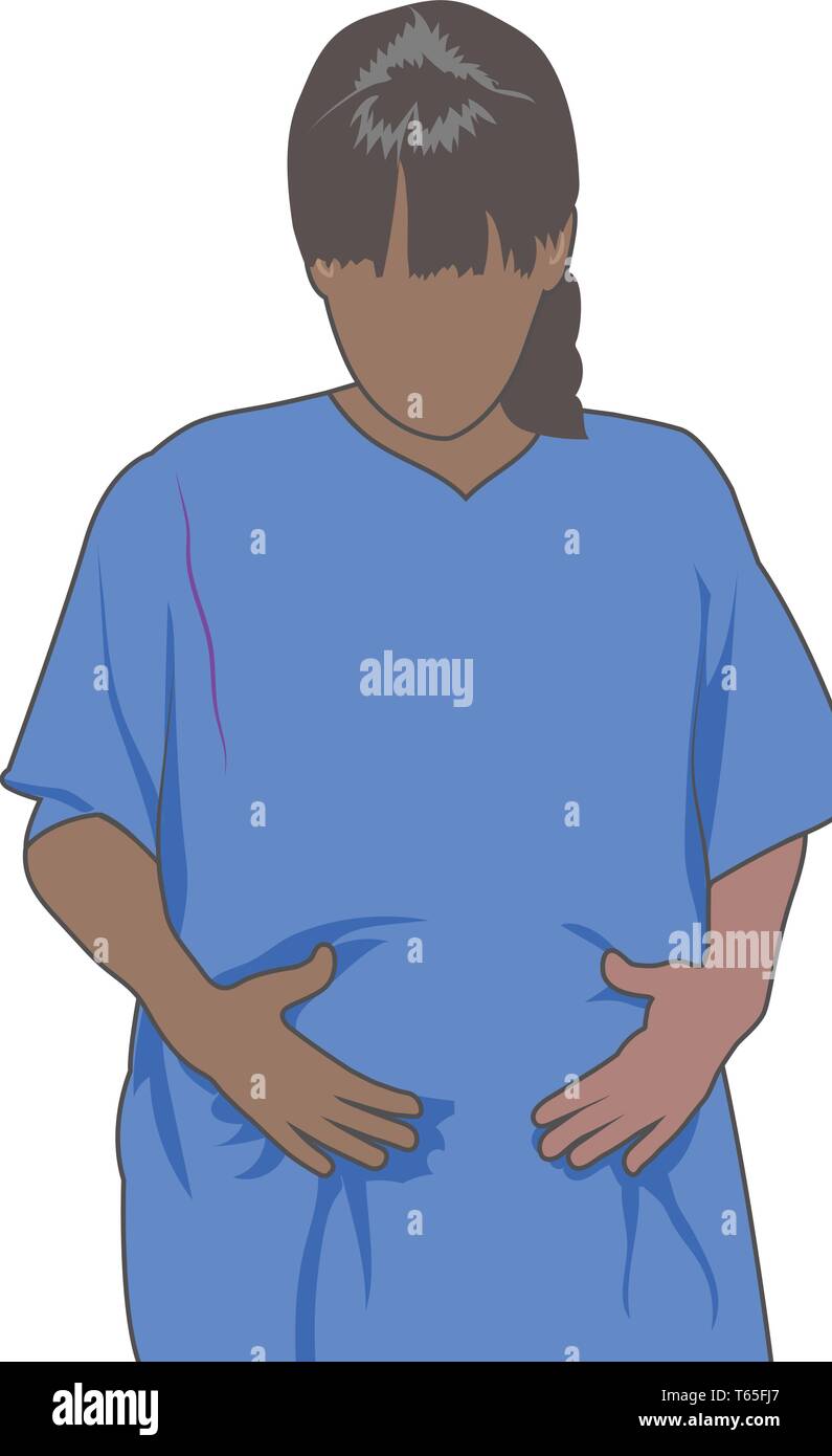 Pregnant holding belly Stock Vector Images - Alamy