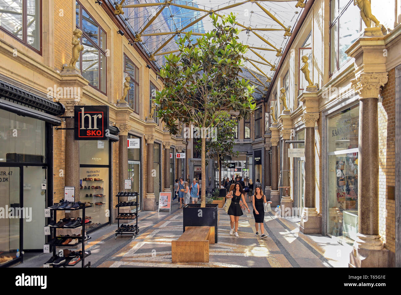 The Stroget street is a pedestrian, car free shopping area in ...