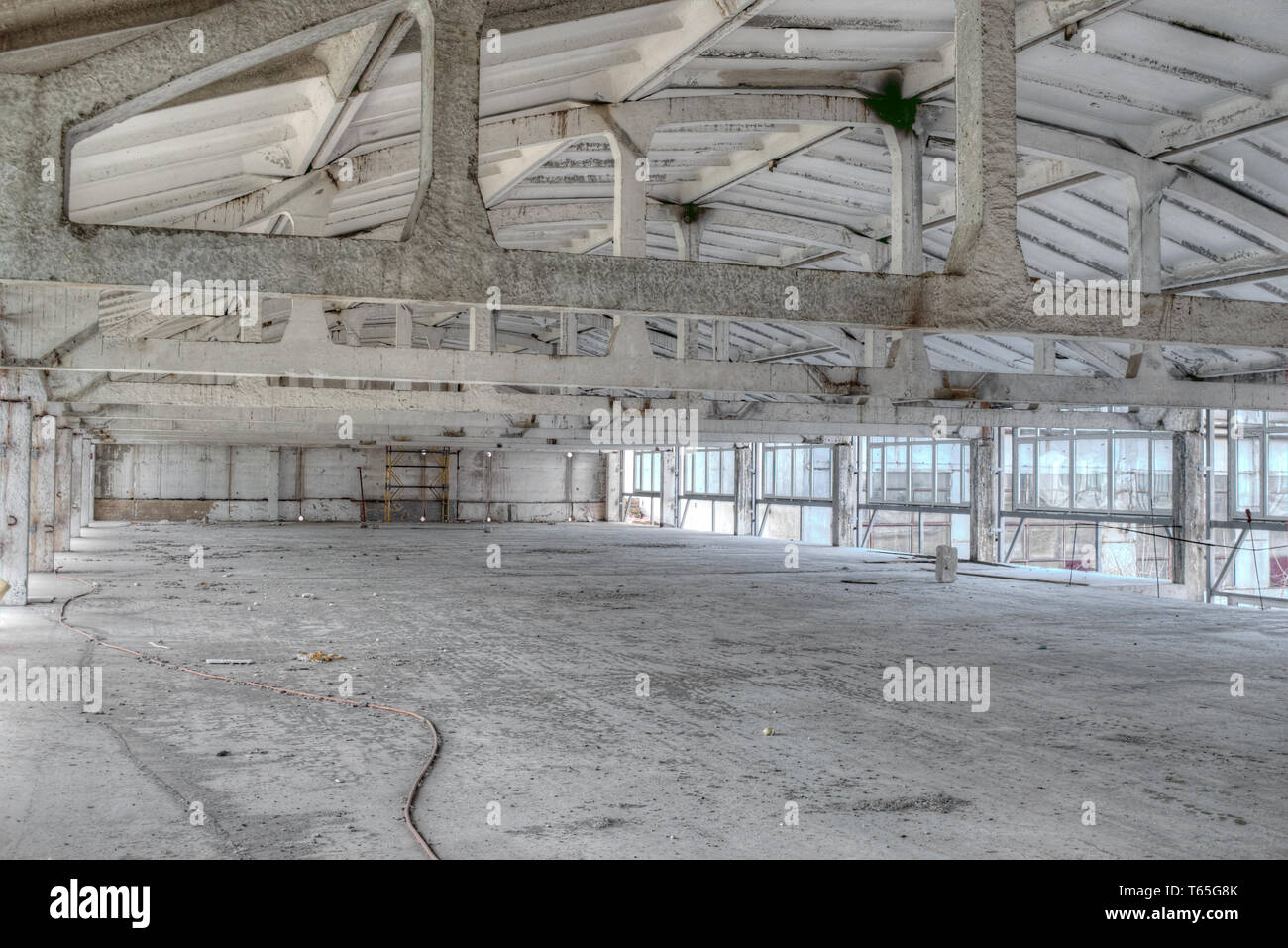 Abandoned industrial building during the reconstruction works interior ...
