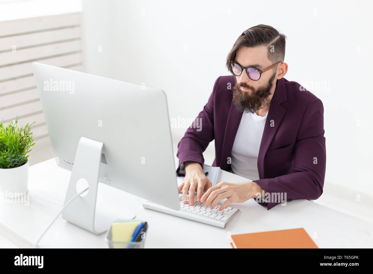 Illustrator, design and style concept - graphic designer sketching new ...