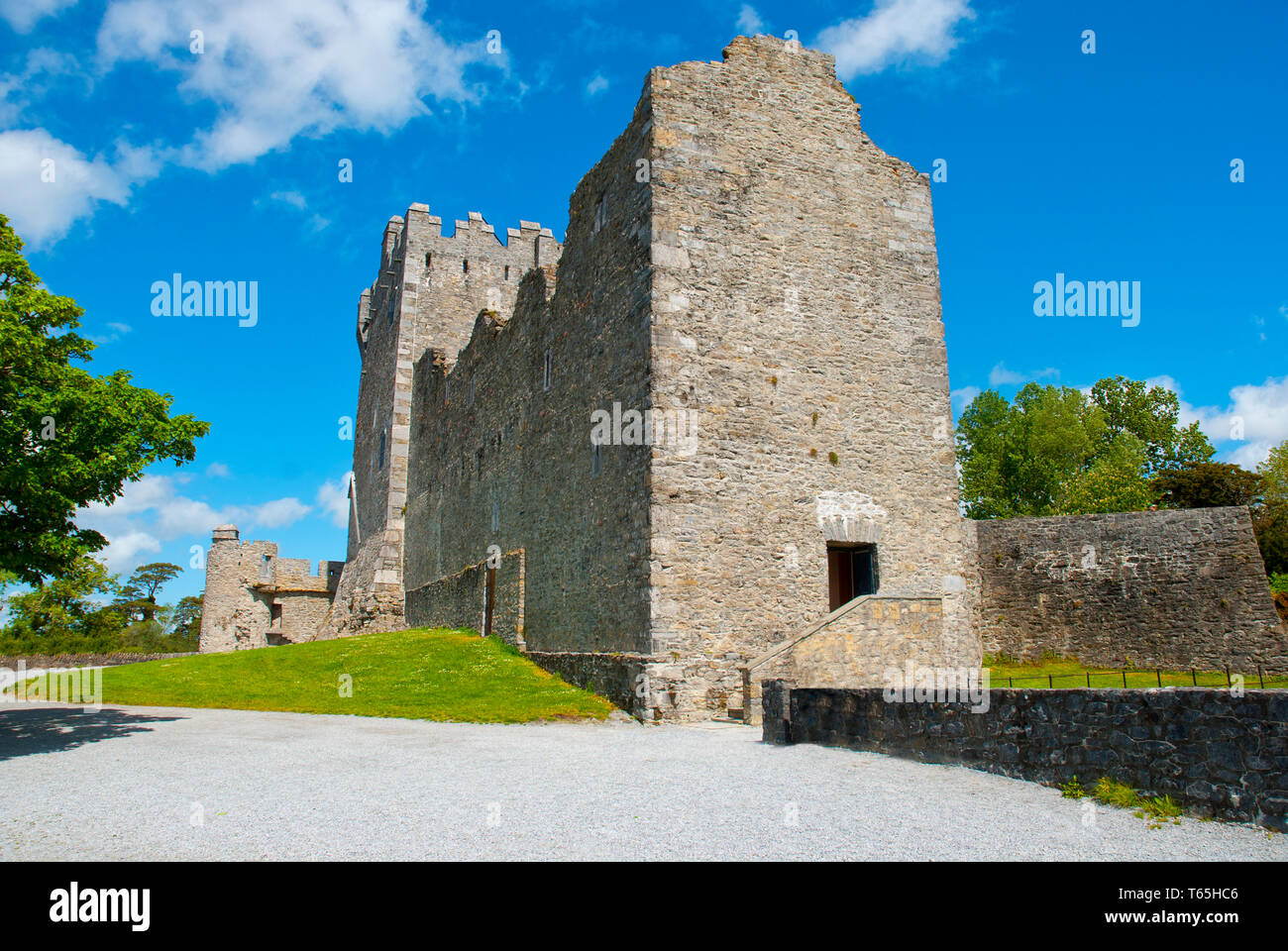 Ross Castle with blue sky, County Kerry, Ireland Stock Photo - Alamy