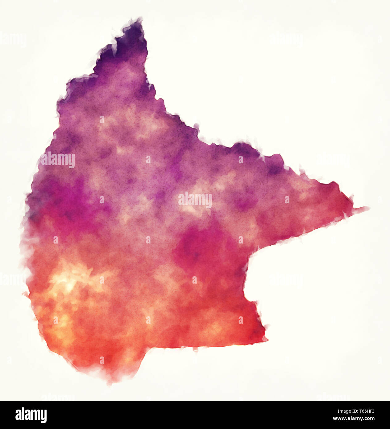 Beni department watercolor map of Bolivia Stock Photo - Alamy