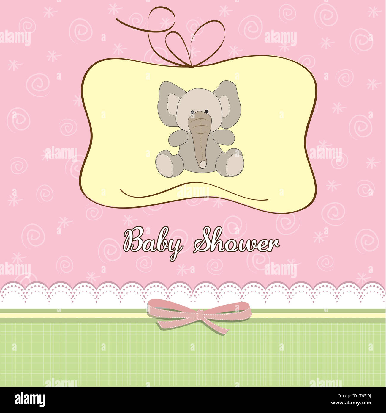 romantic baby girl announcement card Stock Photo - Alamy