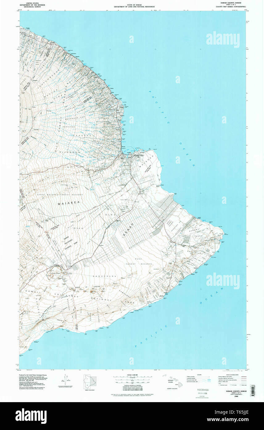 Hawaii county map hi-res stock photography and images - Alamy