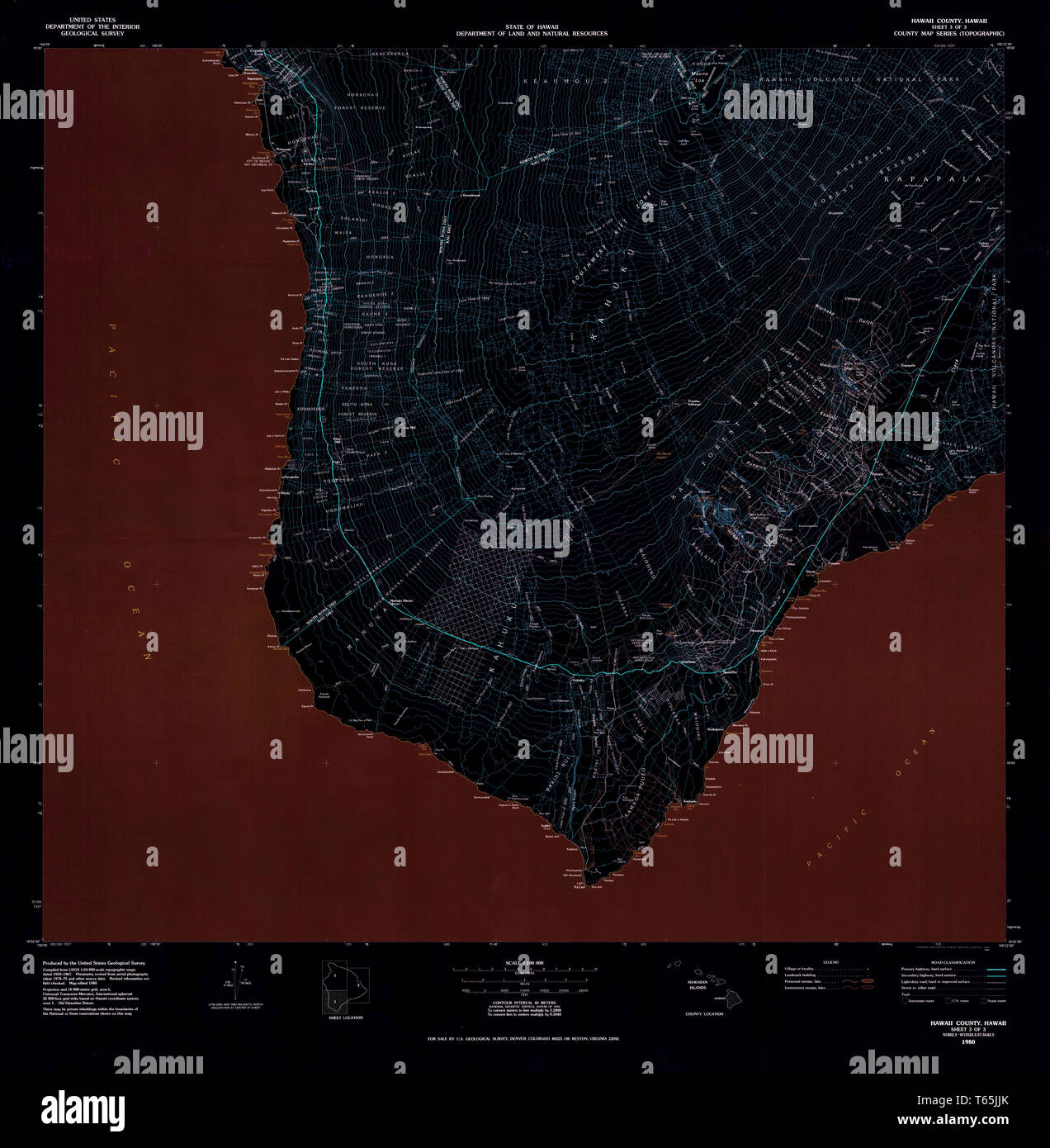USGS TOPO Map Hawaii HI Hawaii County Sheet 3 349914 1980 100000 ...