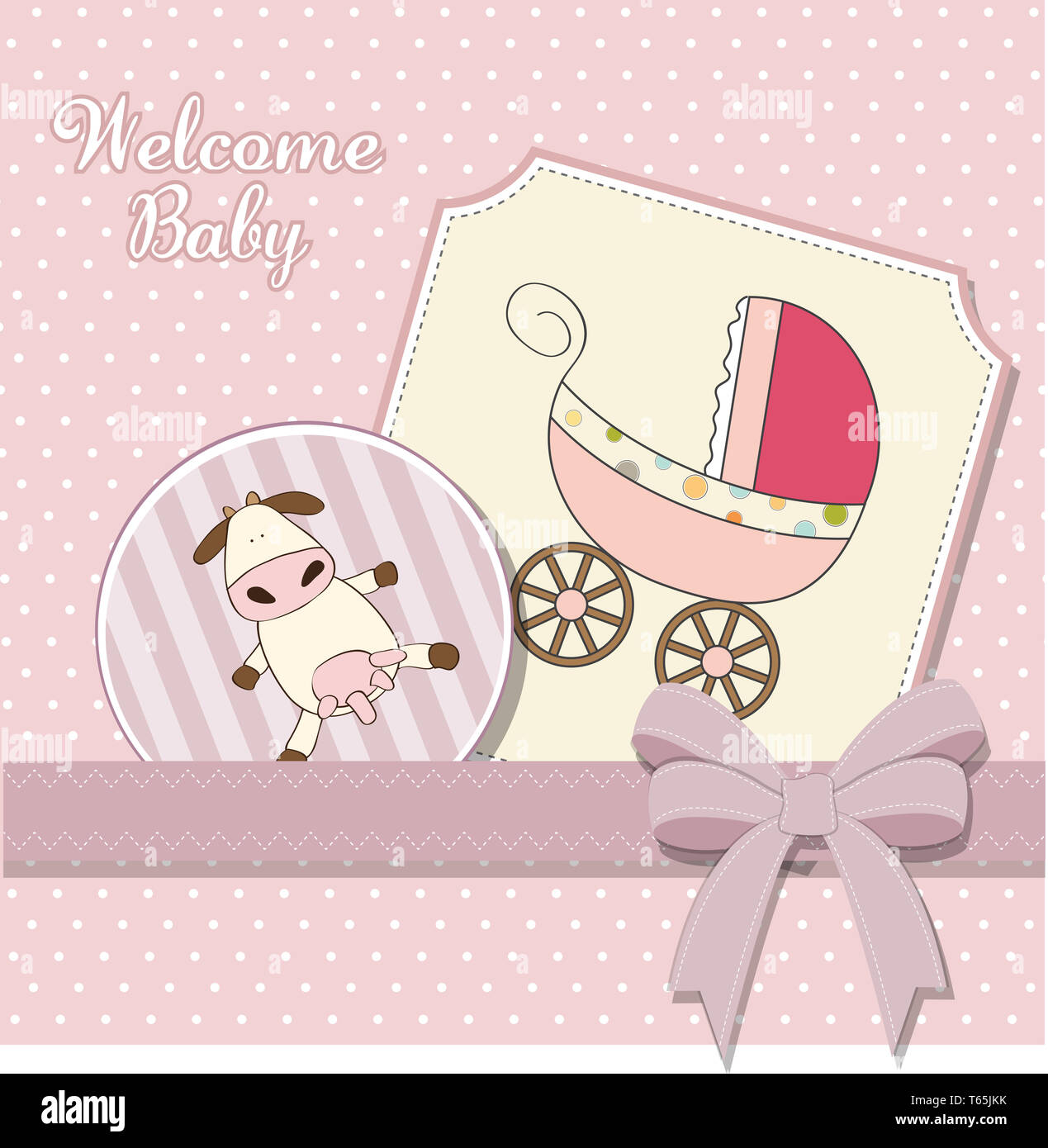 baby girl announcement card Stock Photo - Alamy
