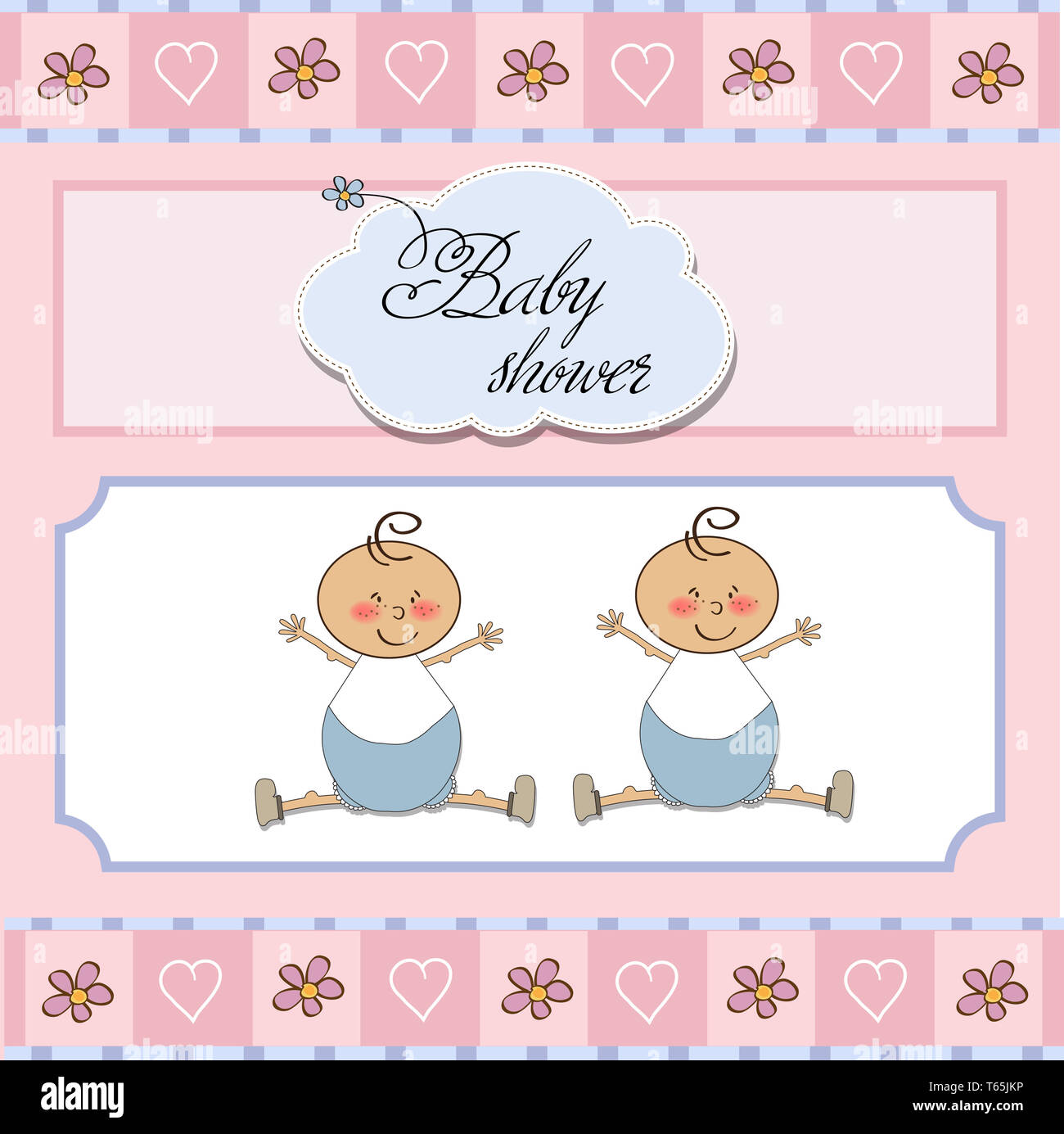 baby twins shower card Stock Photo - Alamy