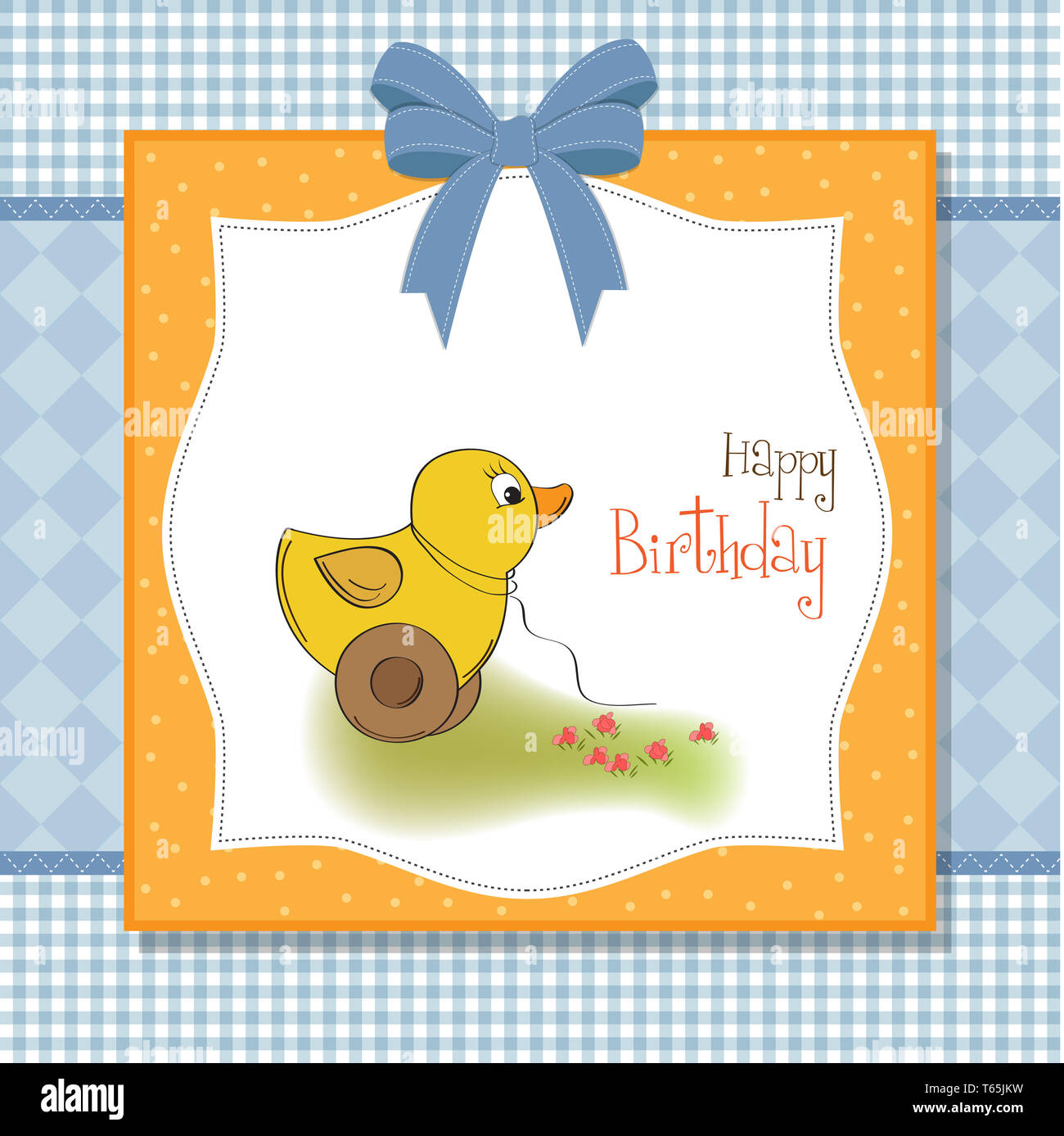 welcome card with duck toy Stock Photo - Alamy