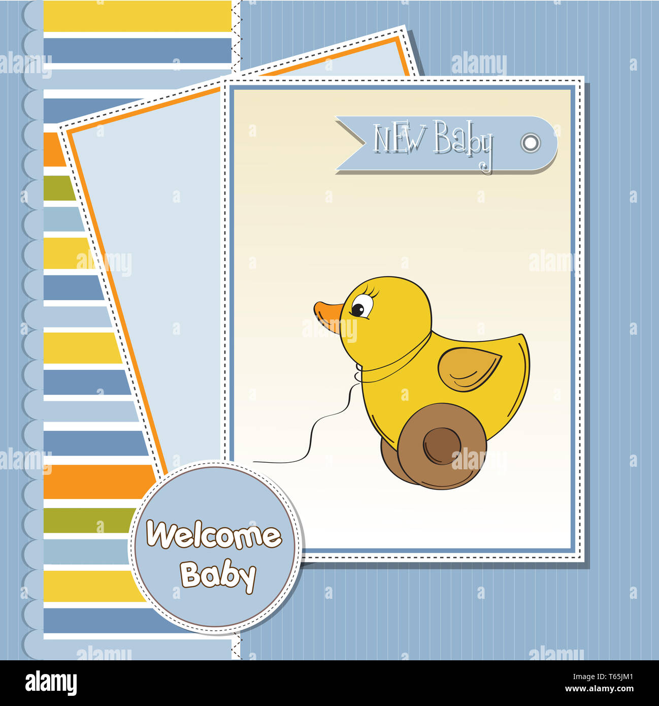 welcome card with duck toy Stock Photo - Alamy