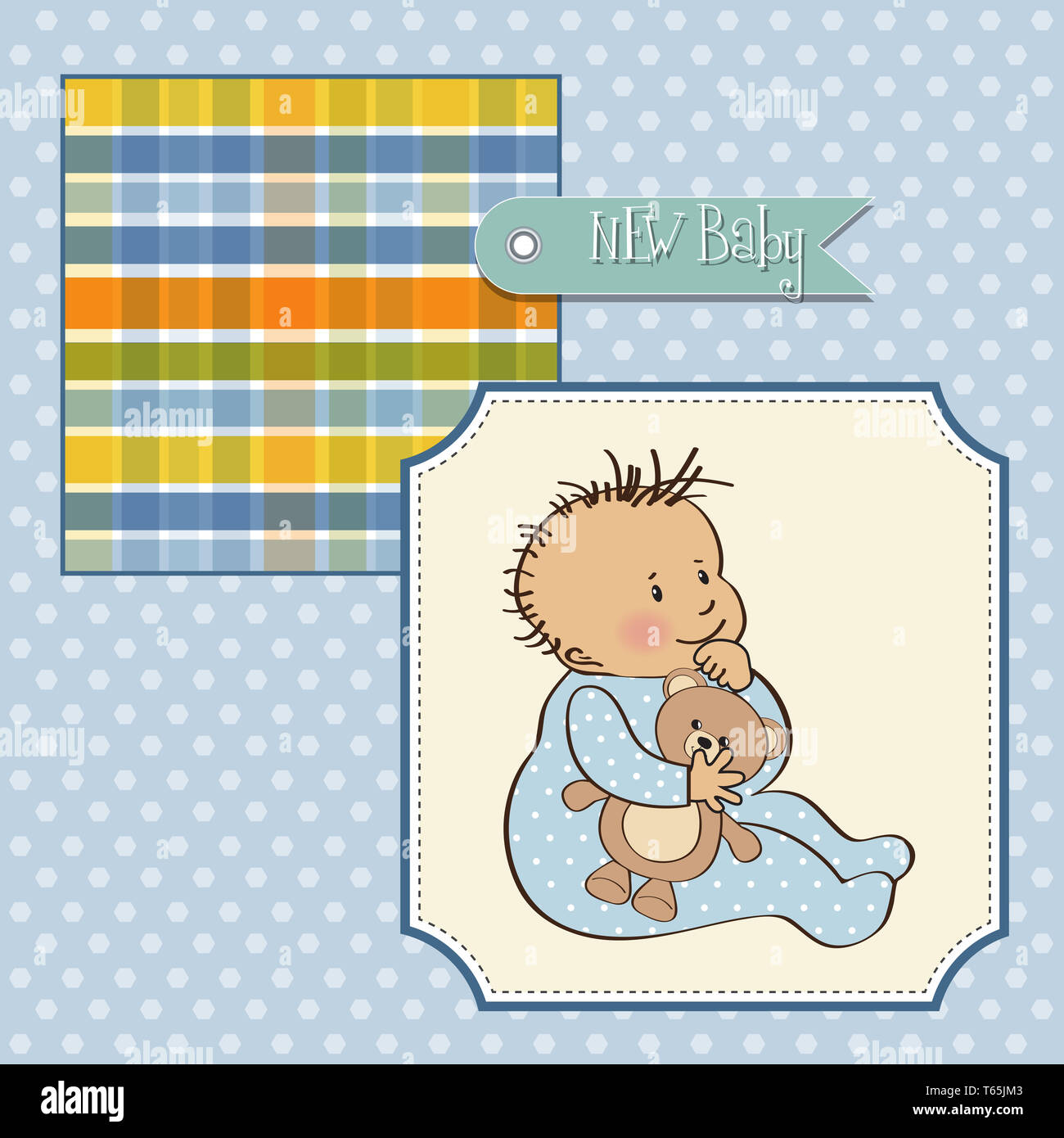 romantic baby boy shower card Stock Photo - Alamy