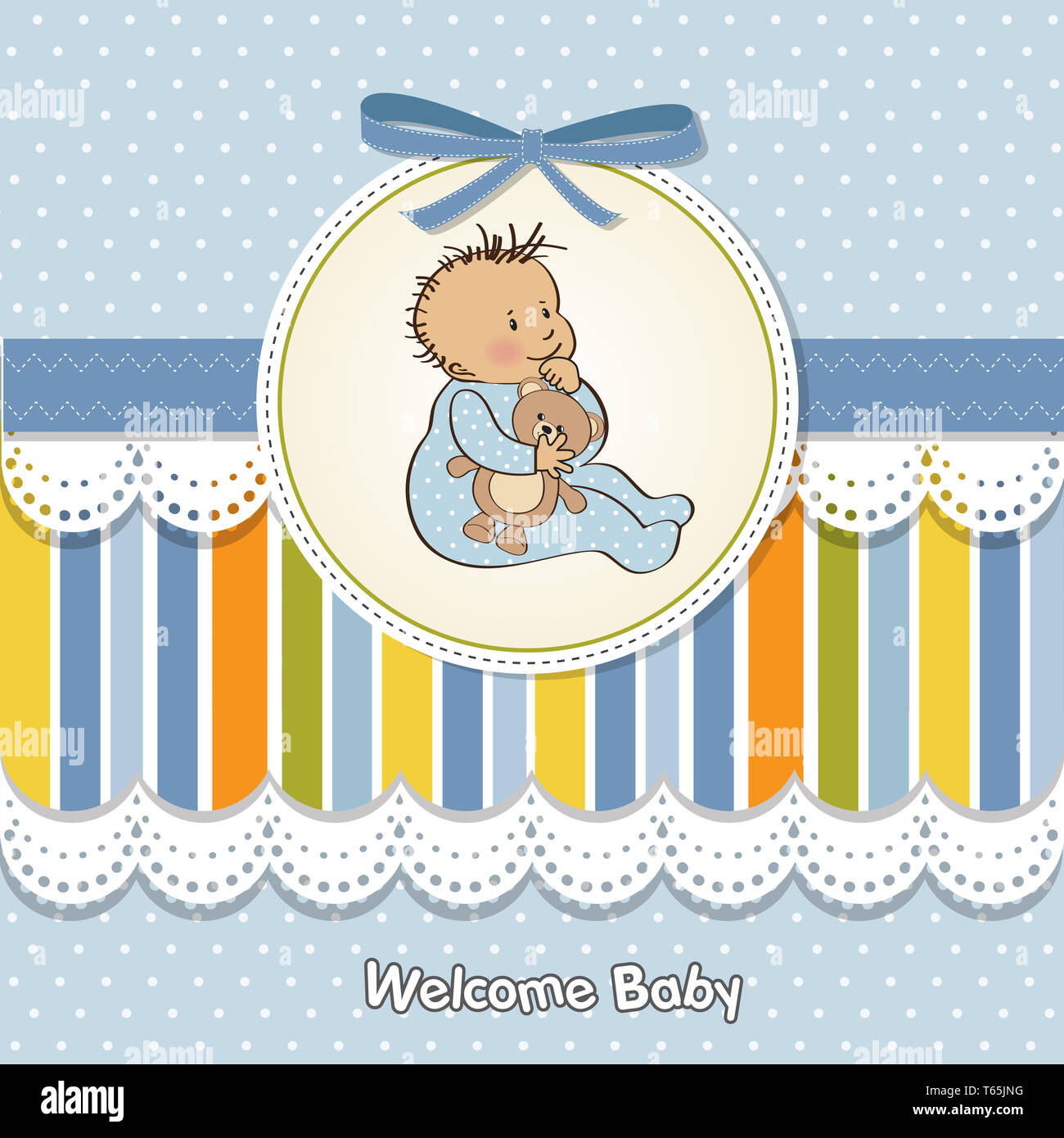 romantic baby boy shower card Stock Photo - Alamy