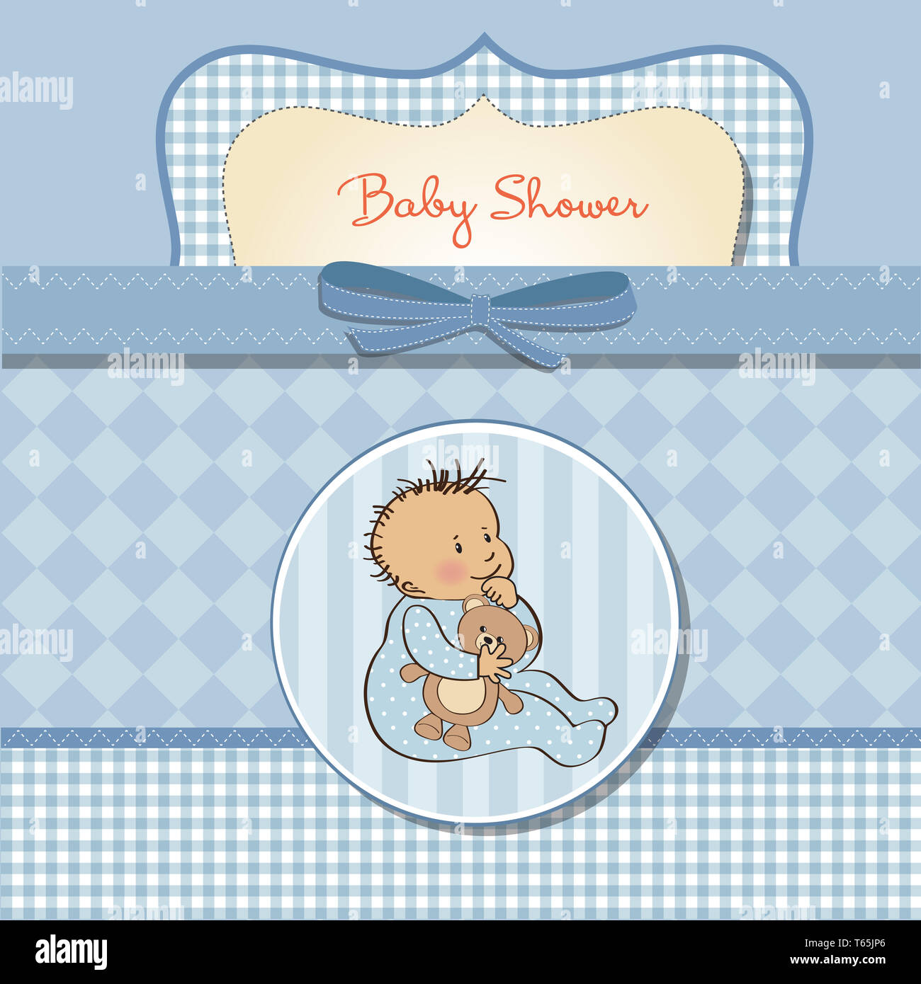 romantic baby boy shower card Stock Photo - Alamy