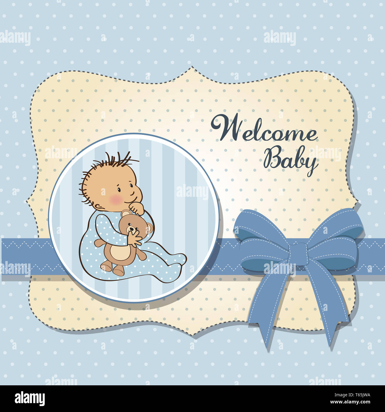 romantic baby boy shower card Stock Photo - Alamy