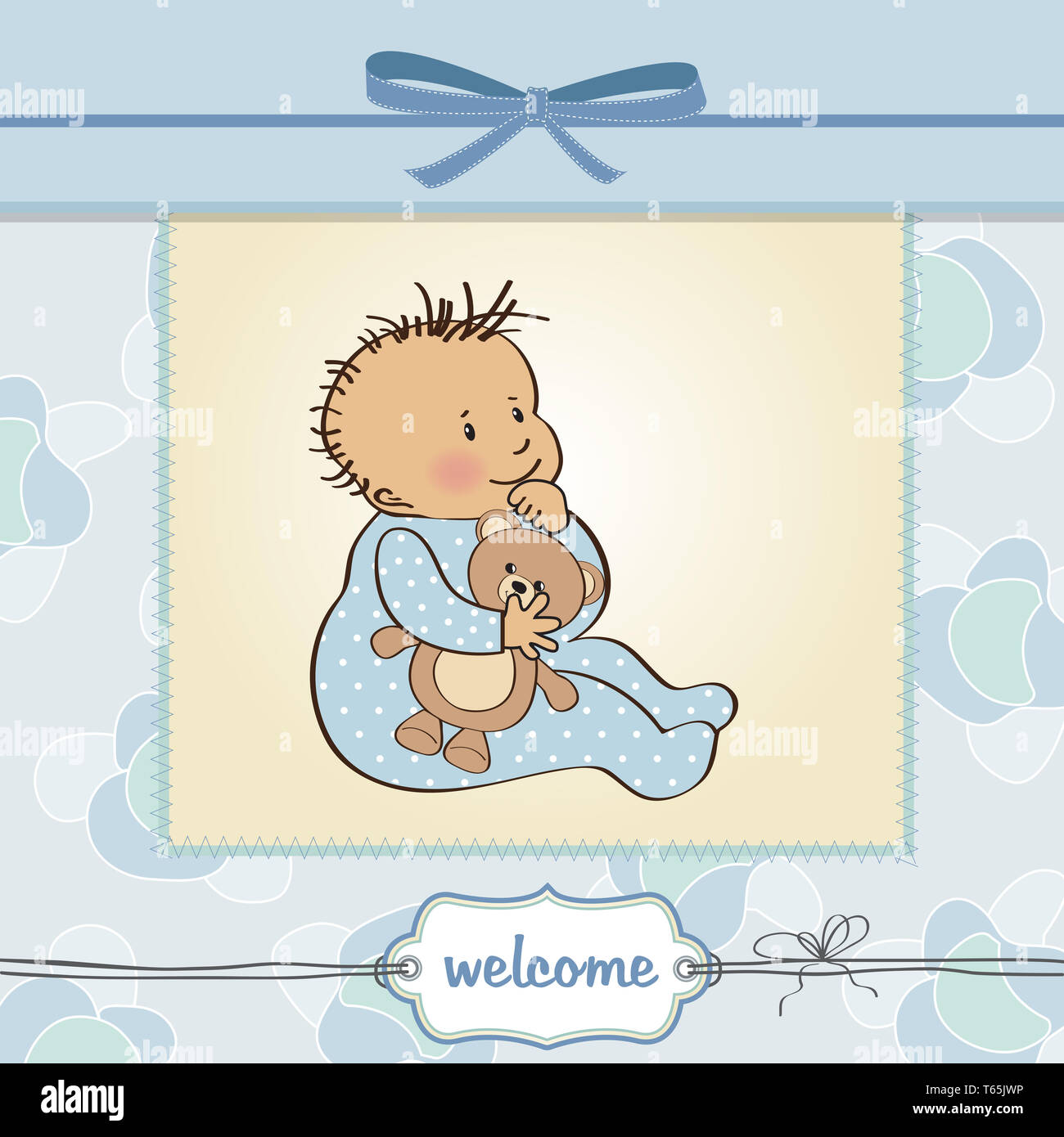 romantic baby boy shower card Stock Photo - Alamy