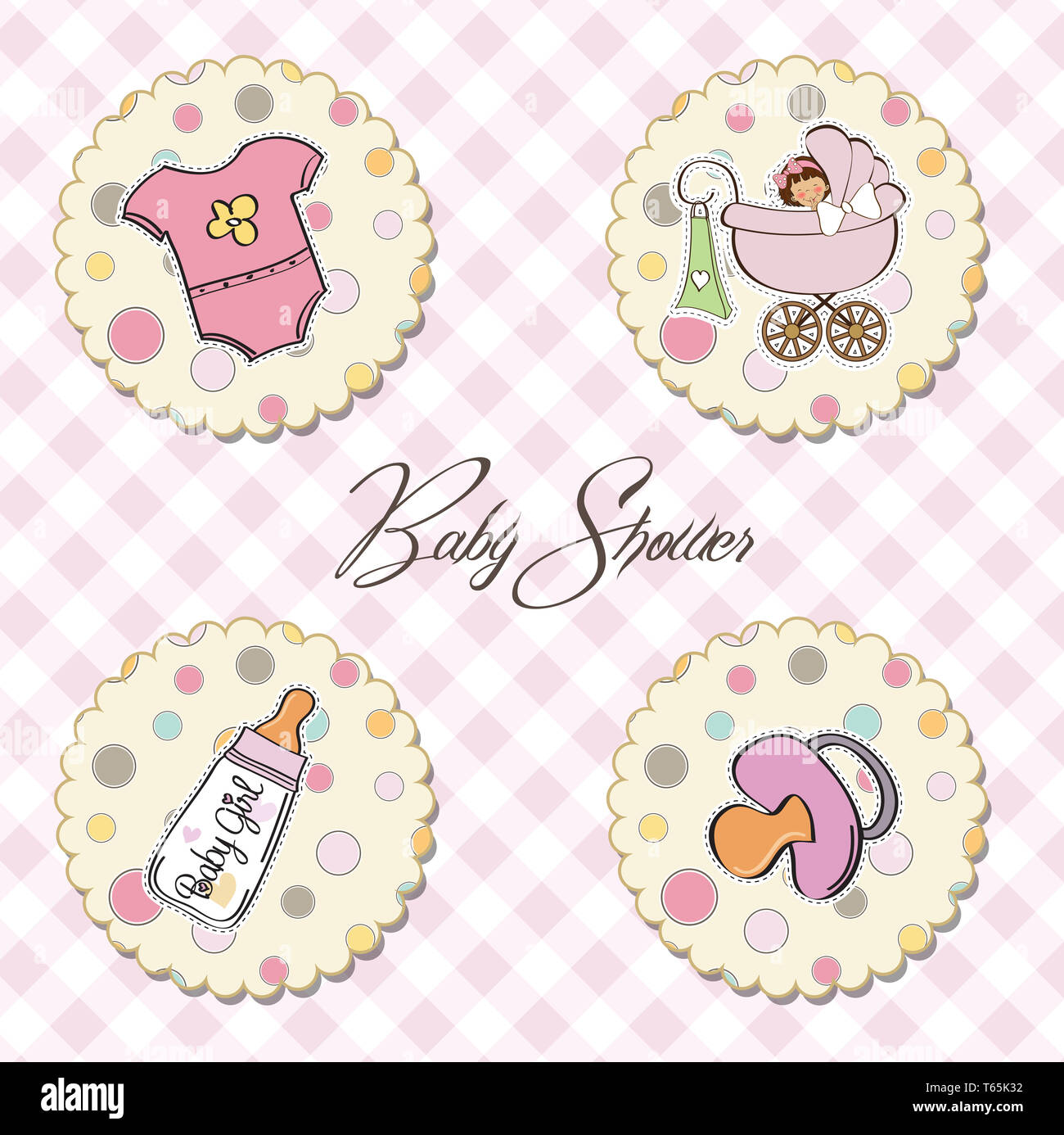 cartoon baby girl items collection Stock Photo - Alamy
