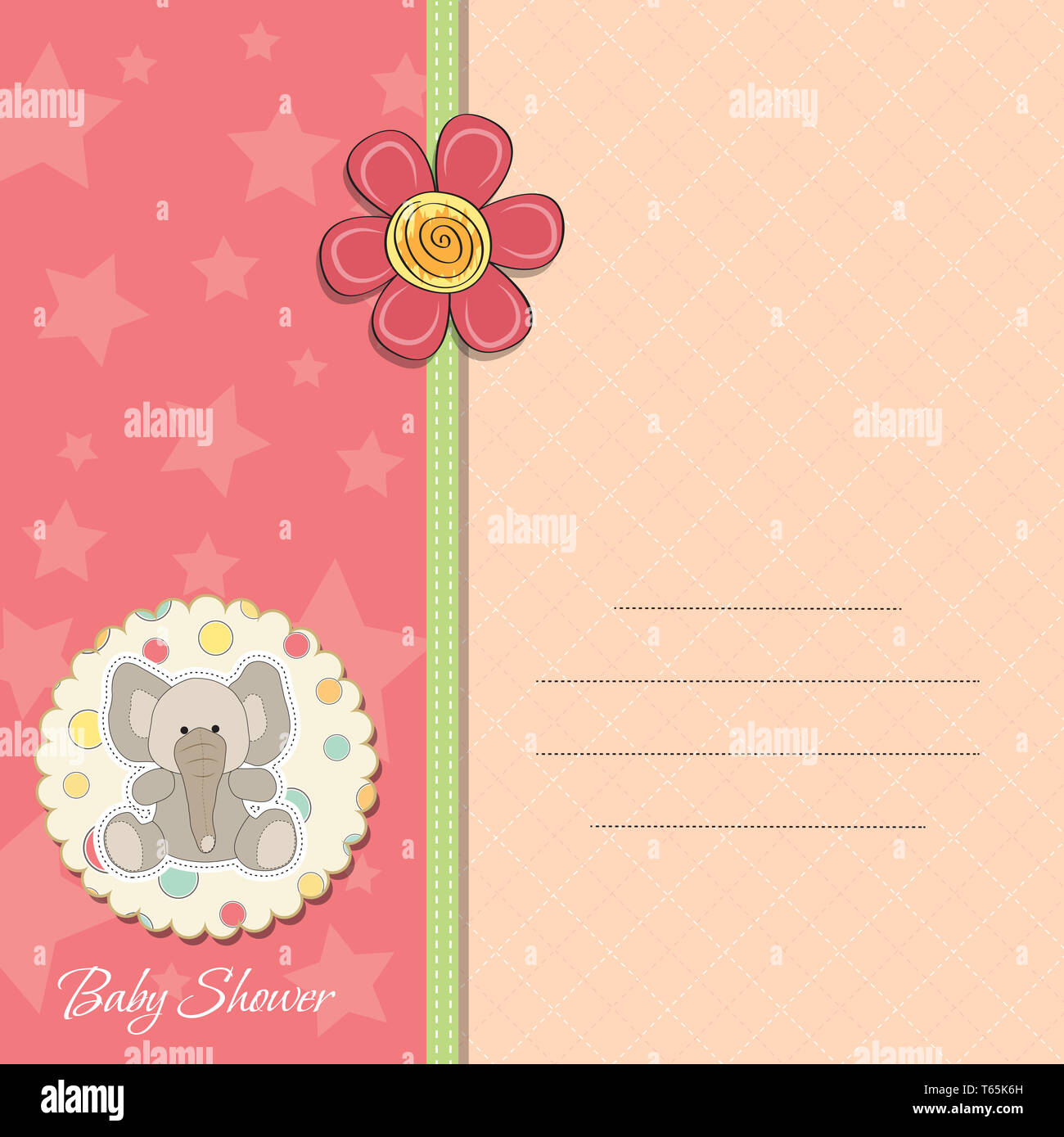 romantic baby girl announcement card Stock Photo - Alamy