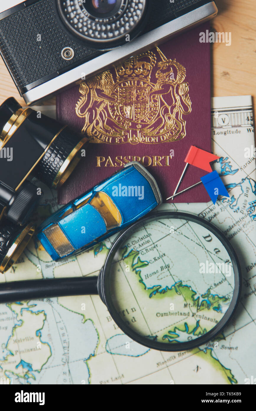 Road trip travel planning background Stock Photo - Alamy