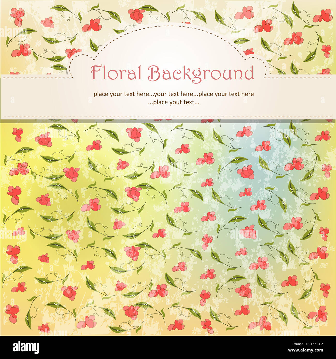 vintage vector floral background Stock Photo - Alamy