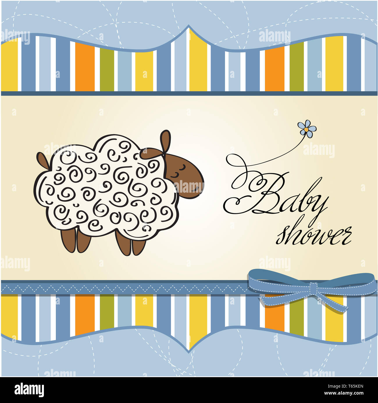 cute baby shower card with sheep Stock Photo - Alamy