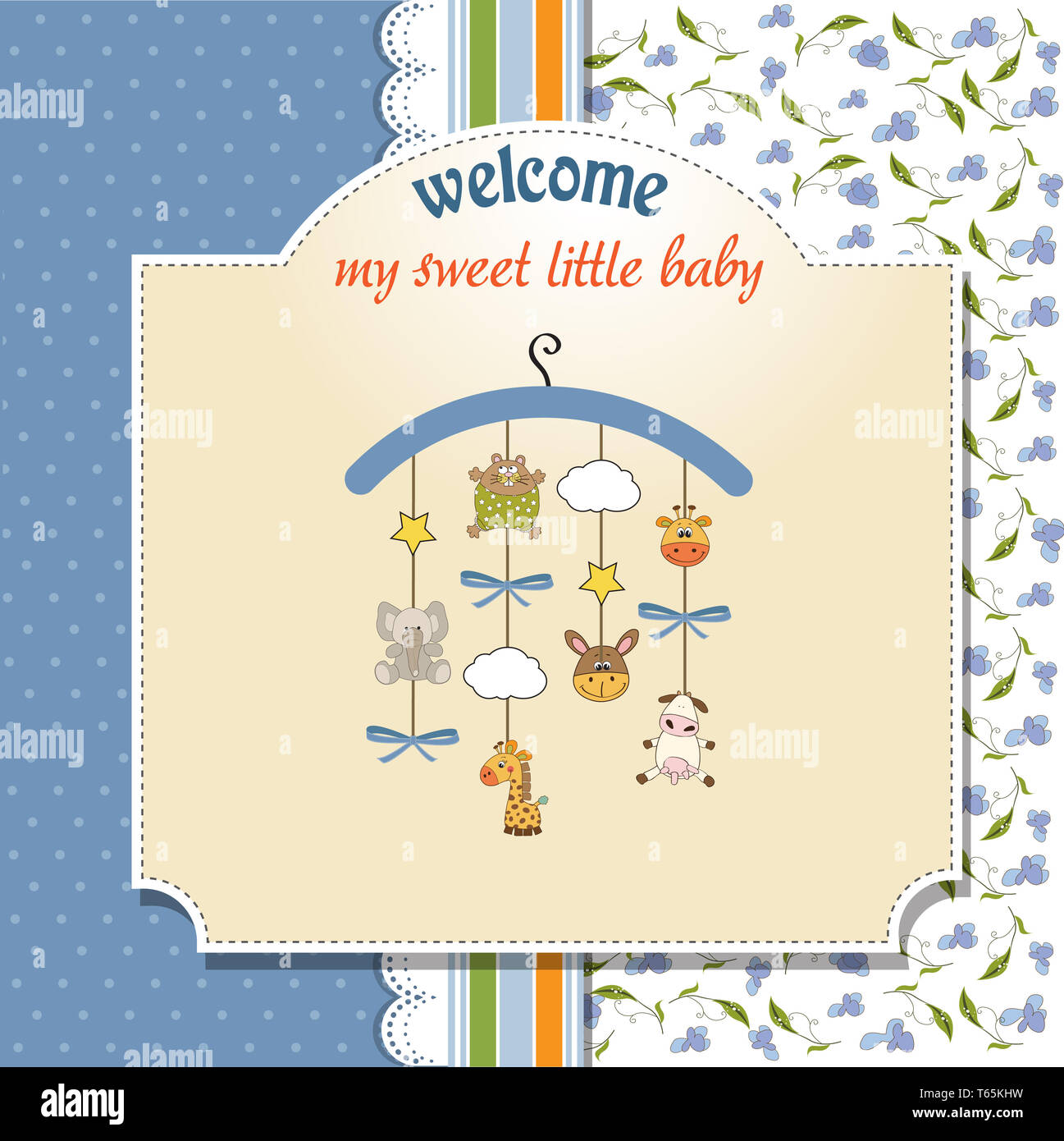 welcome baby announcement card Stock Photo - Alamy