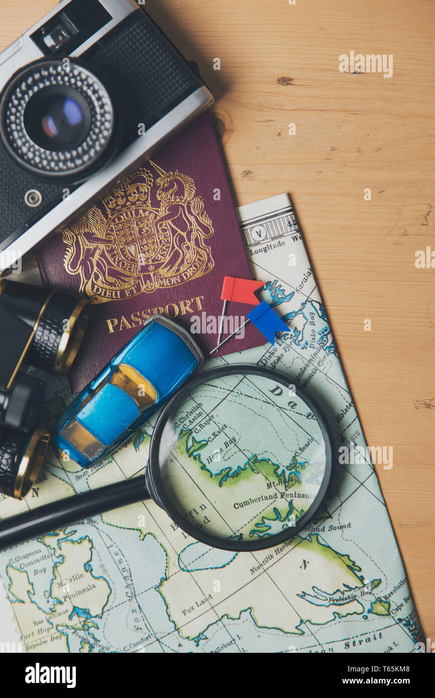 Road trip travel planning background Stock Photo - Alamy