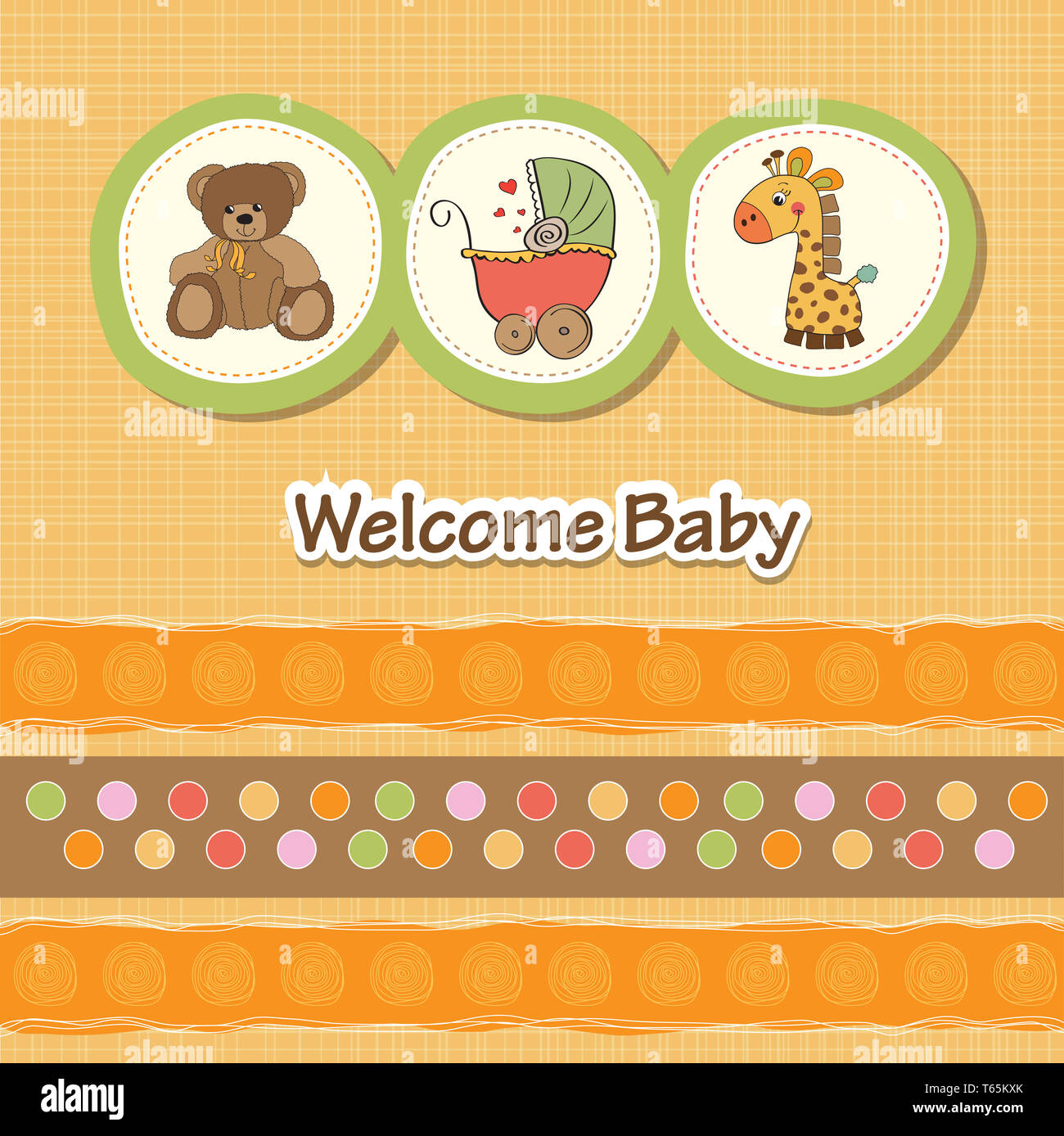 baby shower card with funny animals Stock Photo - Alamy