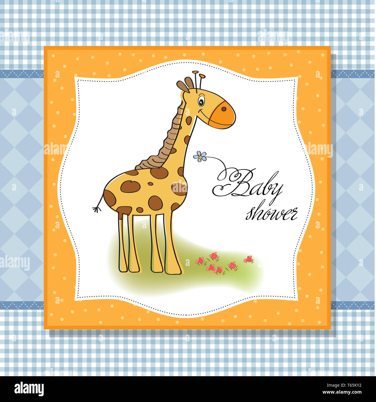 new baby announcement card with giraffe Stock Photo - Alamy