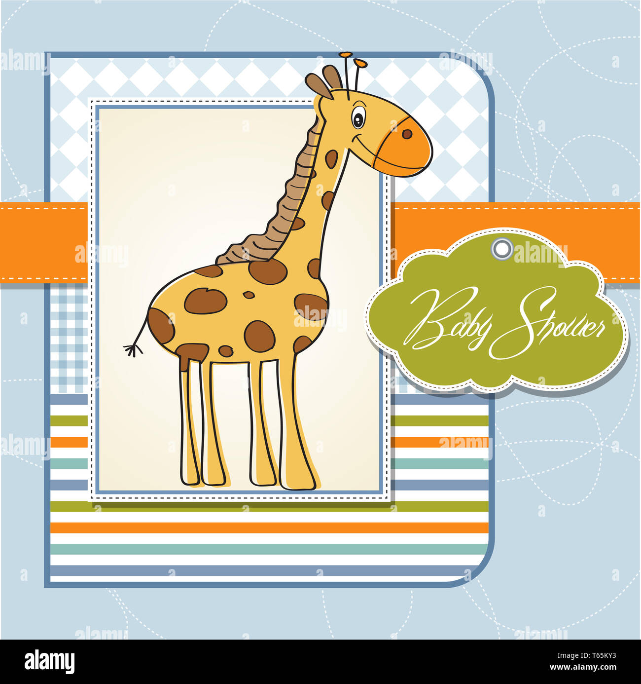 new baby announcement card with giraffe Stock Photo - Alamy